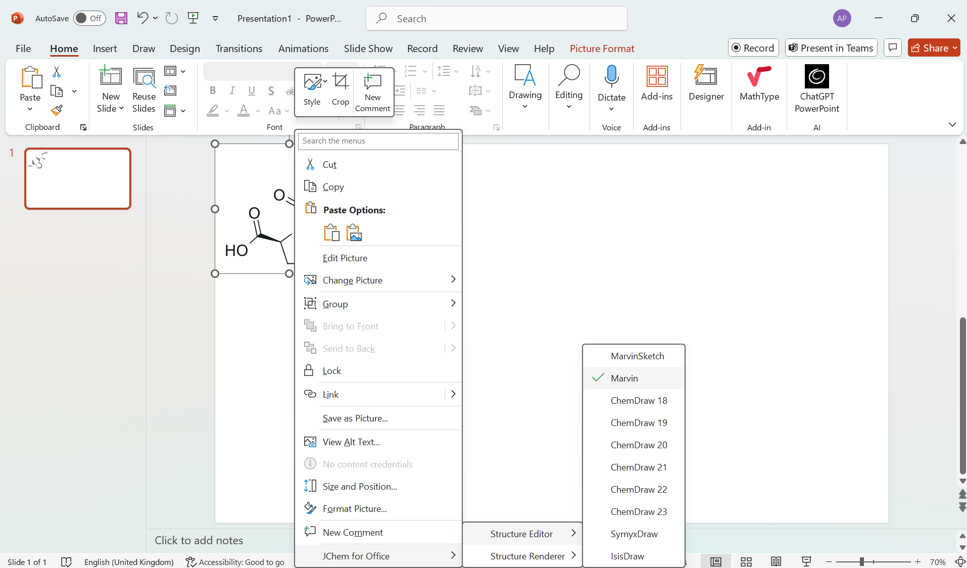 Marvin with JChem for Office Lite | Chemaxon Docs